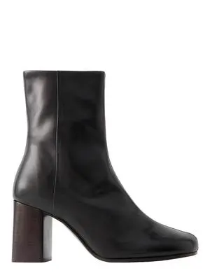 LEMAIRE Anatomic Leather Ankle Boots - Black