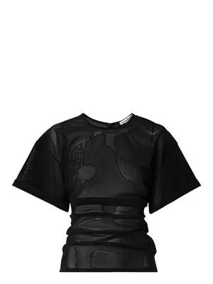 Acne Studios Gathered Mesh T-shirt - Black