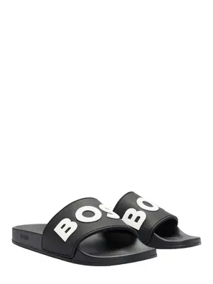BOSS Logo Open-toe Slides - Black