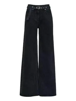 3.1 Phillip Lim Belted Wide Leg Jeans - Black