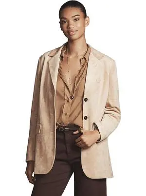 DOLAN LEFT COAST Faux-suede Boyfriend Blazer Jacket - Light Tan