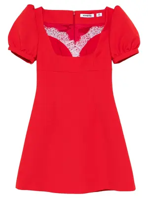 Vivetta Lace-trim Mini Dress - Red