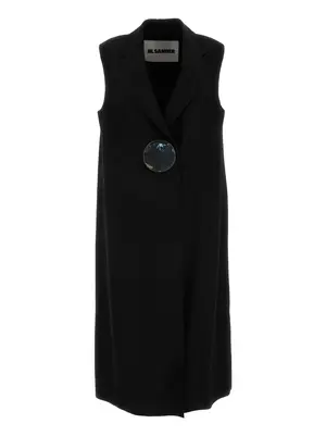 JIL SANDER Tailored Crepe Gilet - Black