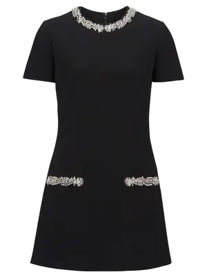 Balmain Embroidered Shift Dress - Black