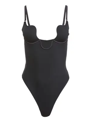 FLEUR DU MAL Le Stretch Micro Seduce U-plunge Bodysuit - Black