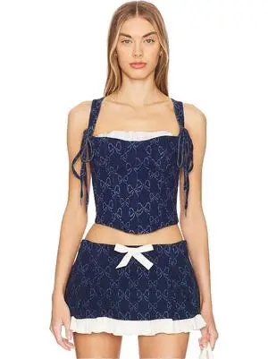 LOBA Teresita Denim Corset - Indigo Blue