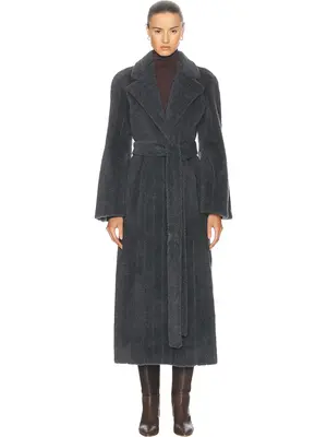 Gabriela Hearst Barring Faux Fur Coat - Dark Grey