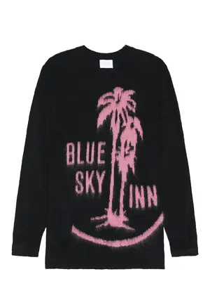 BLUE SKY INN Mohair Sweater With Palms - Black