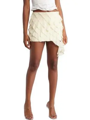 MISTRESS ROCKS Tiered Ruffle Mini Skirt - Vanilla