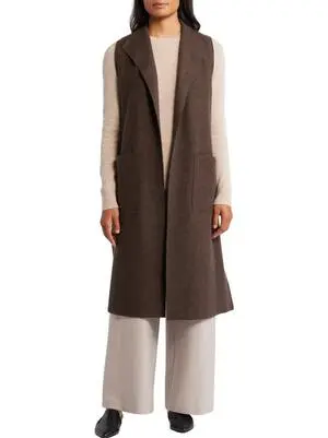 Eileen Fisher Longline Wool Vest - Wren