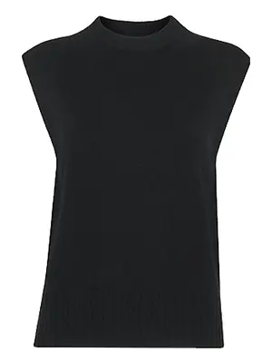 Whistles Wool Sweater Vest - Black