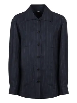 Kiton Pinstripe Shirt - Blue