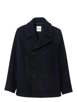 Sandro Straight-fit Wool-blend Coat - Blue