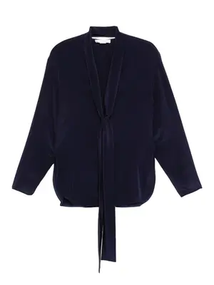 Victoria Beckham Scarf-detail Blouse - Blue