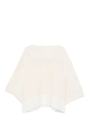 MAURIZIO MYKONOS Corded Lace-appliqué Sweater - Neutrals