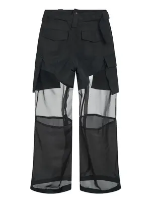 Sacai Transparent-detail Cargo Trousers - Black