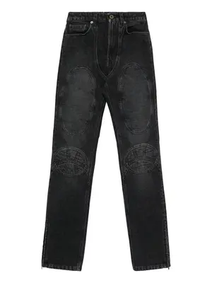 Jean Paul Gaultier Lace-up Denim Jeans - Black