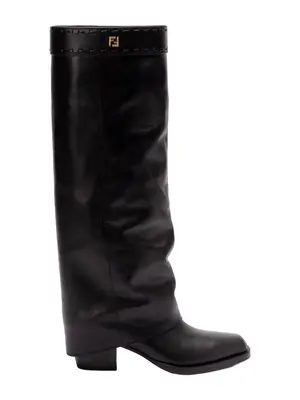 Fendi Knee-length Leather Boots - Black
