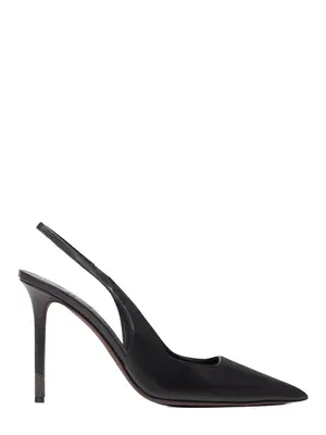 Brunello Cucinelli Monili-detail Leather Slingback Pumps - Black