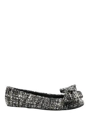 Agl Tweed Ballerina Shoes - Black
