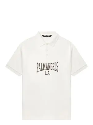 Palm Angels Logo Print Polo Shirts - White
