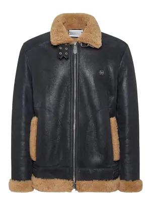 PHILIPP PLEIN Philipp Plein Skull-Embroidered Shearling Jacket