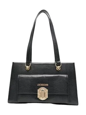 Moschino Logo Lettering Tote Bag - Black