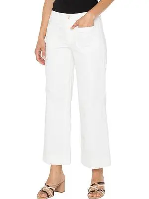 LIVERPOOL Corduroy Wide Leg Pants - Vintage White