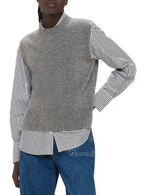 Whistles Wool Sleeveless Tank Sweater - Grey