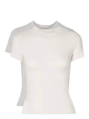 SKIMS Set Of Two Stretch-cotton Jersey T-shirts - Gray