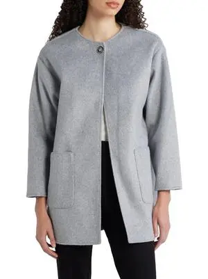 ANNE KLEIN Anne Klein Snap Felt Coat