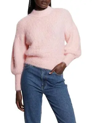 Guess GUESS Keyla Fuzzy Bishop Sleeve Sweater Pretty Pink