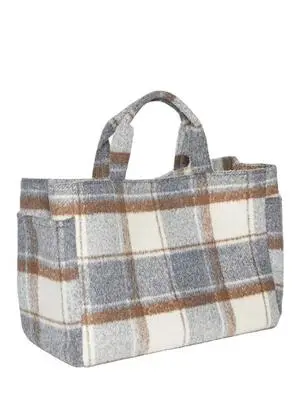 Velvet By Graham & Spencer Plaid Tote - Blue