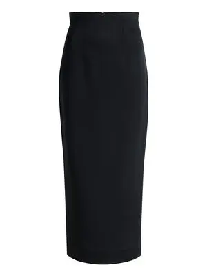 Khaite Loxley Leather Pencil Skirt - Black
