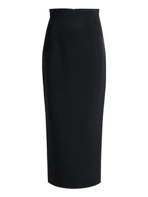 Khaite Loxley Leather Pencil Skirt Black