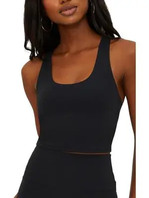 Beach Riot Yara Racerback Crop Top - Black