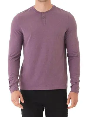THREADS 4 THOUGHT Frederick Luxe Stretch Jersey Henley - Heather Ultra Maroon