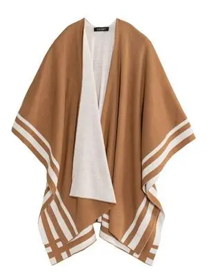 Ralph Lauren Lauren Ralph Lauren Jet Setter Reversible Knit Poncho Camel/cream