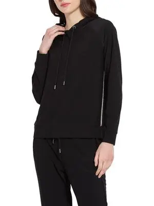 Lyssé Julia Beaded Trim Hoodie - Black