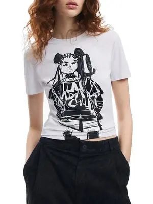 Desigual Graphic T-shirt - White