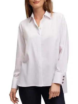 Foxcroft Foxcroft Matte Sateen Button-Up Shirt White