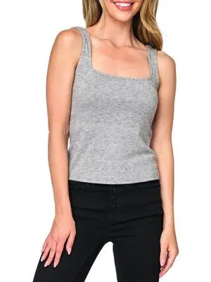 GIBSONLOOK Square Neck Sweater Tank - Heather Grey