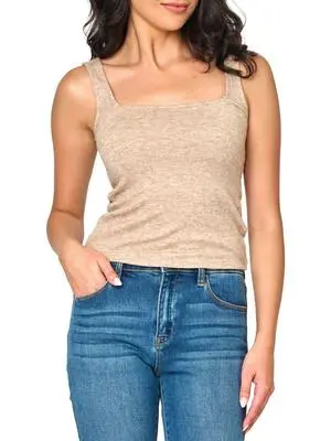 GIBSONLOOK Square Neck Sweater Tank - Oatmeal Sand