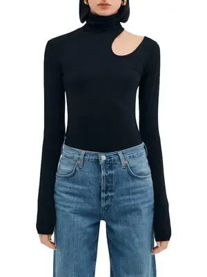 MARCELLA Marcella Allegra Asymmetric Turtleneck Top