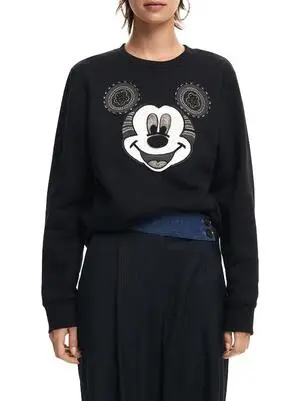 Desigual Mickey Mouse Embellished Sweatshirt - Black