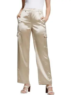 Guess GUESS Megan Satin Cargo Pants Cemento