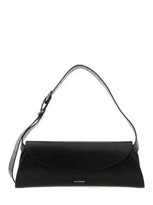 JIL SANDER Leather Shoulder Bag - Black