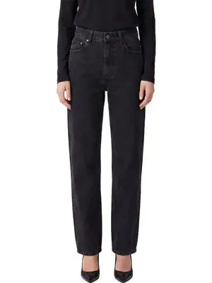 ANINE BING Anine Bing Hugh High-Waisted Straight-Leg Jeans Black