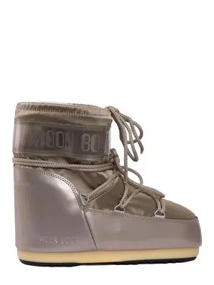 Moon Boot Icon Low Laminated Nylon Snow Boots In Silver And Gold