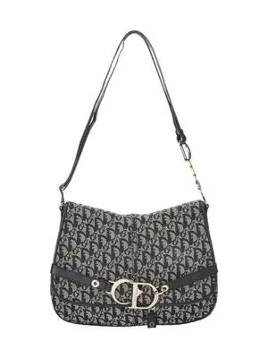 Dior Trotter Canvas Shoulder Bag - Black
